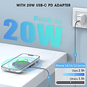 Magnetic Wireless Charger - Magnet Charging Pad Compatible with iPhone 14/14 pro/14 plus/14 pro max/ 13/13 pro/13 pro max/12 pro max - Mag-Safe Charger for AirPods 3/2/Pro with USB-C 20W PD Adapter