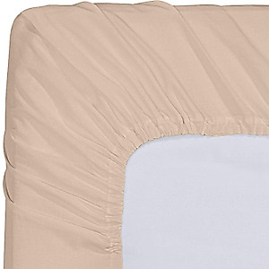 Utopia Bedding Full Fitted Sheet - Bottom Sheet - Deep Pocket - Soft Microfiber - Shrinkage and Fade Resistant - Easy Care -1 Fitted Sheet Only (Beige)