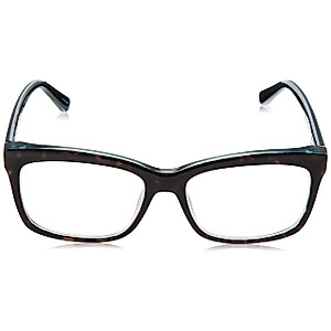 Kate Spade New York Women's Kate Spade Female Optical Style Dollie Rectangular Reading Glasses, Havana Blue/Demo Lens, 53mm, 15mm + 2