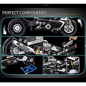 NOSTEA Technics Motorcycle for Suzuki B-King, 1056 pcs, Motorcycle Building Bricks Toy Compatible with Lego