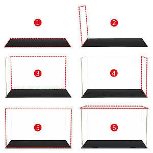 Tingacraft Acrylic Display Case (12.2 x 6.6 x 7.4 inch) for 6 inch 1/12 Action Figure Clear Box for Collectibles, Assembly Required