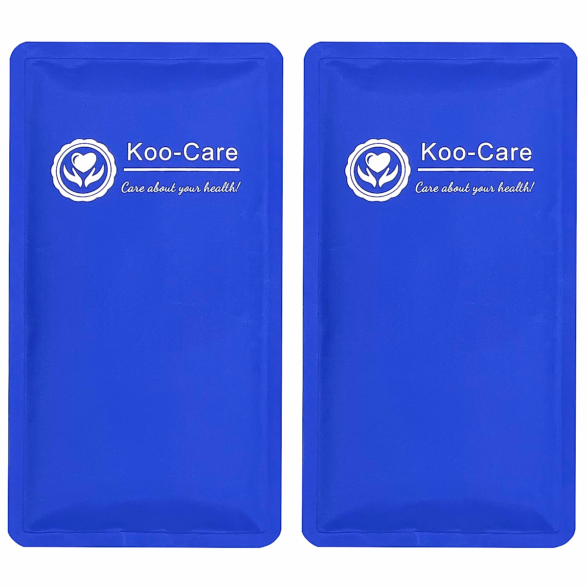 Koo-Care 2 Gel Ice Pack for Injuries Reusable Hot Cold Pack Wrap with Elastic Strap - 11" x 5.9" - Flexible Cold Compress for Head Shoulder Arm Elbow Wrist Back Knee Ankle - Pain Relief for Migraine