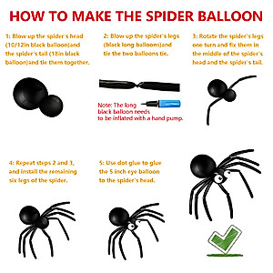 Grcypa Halloween Balloon Garland Arch kit with Spider Balloons Black Orange Purple Fruit Green Confetti Balloons BOO Foil Motifs Balloons for Halloween Theme Birthday Party Backdrops Decorations