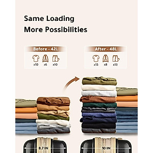 LUGGEX Black Carry On Luggage with Spinner Wheels, PP Lightweight Suitcase with 14 Inch Case, Expandable Luggage 2 Piece