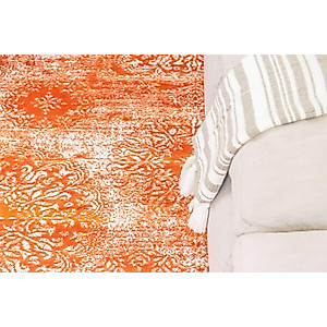 Unique Loom Sofia Collection Area Rug - Grand (7' 10" x 10' Rectangle, Orange/ Ivory)