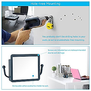 4 pieces Wall Mount Phone Holder Adhesive Wall Beside Organizer Storage Box Plastic with Hooks Remote Control Phone Brackets Holder Charging Phone Stand for Bedroom Living Room Bathroom (Green)