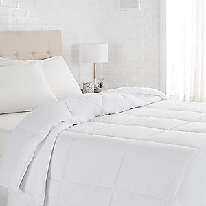 Amazon Basics Down Alternative Bedding Comforter Duvet Insert - Twin, White, Light