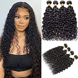 FW Hair 8A Brazilian Water Wave Bundles 14 16 18 20inches Unprocessed Water Wave Human Hair Bundles Brazilian Water Wave Virgin Hair Bundles Natural Color
