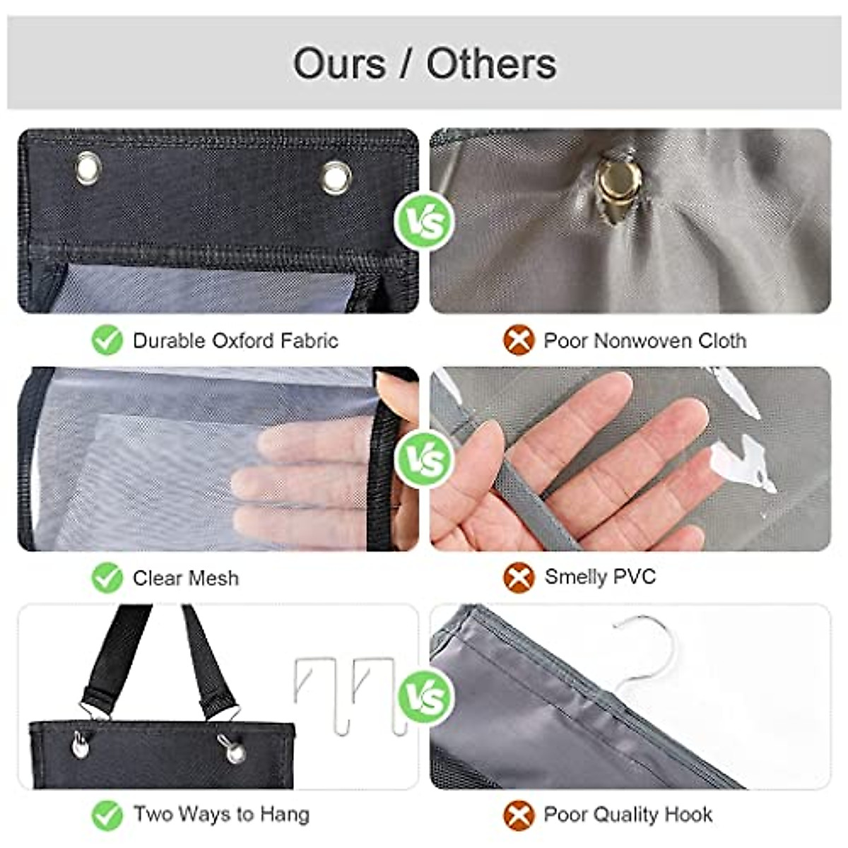 CHBC Legging Storage Bag Storage Hanger Can Holds 24 Leggings or Shirts Jeans Compartment Storage Hanger, Foldable Leggings Organizer Clothes Portable Closets Roll Holder