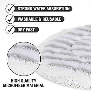GearHill Shark Steam Mop Replacement Pads, 6 Pack Gray Microfiber Pads for Shark S7001, S7000, S7201, S7001tgt, S7000amz and S7201 Series, Suitable for Hard Floors