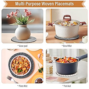 Tidponra Trivet Mats Set for Hot Dishes, 5 Heat Resistant Pot Holders Kitchen Counter, Table, Home Essentials, Anti Stain Hot Pads Plate Mats for Hot pots and Pans, 7 Inches