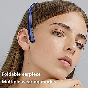 Wireless Air Conduction Headphones Bluetooth Open Ear Sport Headphones with Microphones, Foldable Lightweight Running Headphones Portable Neckband Headphones-1*Black