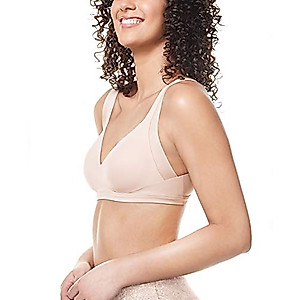 Warner's Women's No Side Effects Underarm and Back-Smoothing Comfort Wireless Lightly Lined T-Shirt Bra Ra2231a, Rosewater, Large