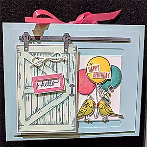 6.6x4.4inch Door Background Clear Stamp and Dies Set Die Cuts Metal Cutting Die for Scrapbooking Card Making