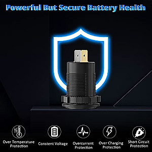 12V USB Outlet Qidoe Dual 18W Quick Charge 3.0 Port & 20W PD 12V USB C Car Charger Socket with Voltmeter and Power Switch, Waterproof Multiple Car USB Port Adapter for Car Boat Marine Truck Golf RV