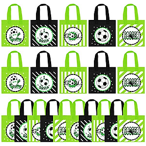 BANBALLON 20 PCS Soccer Party Favor Bags Soccer Gift Bags Treat Gift Bags for Kids Soccer Birthday Party Sports Theme Party Baby Shower World Cup Goodie Bags Supplies (Soccer)