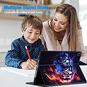 Case for iPad 10.2 Case 2021 iPad 9th Gen / 2020 iPad 8th Gen / 2019 iPad 7th Gen Case, Durable Shockproof Protective Cover for 10.2"，Tiger