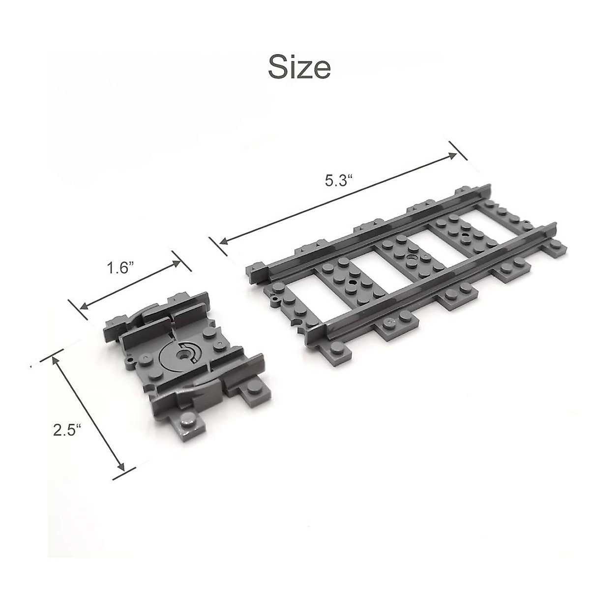 56pcs City Train Tracks Toy Straight and Flexible Train Track Railway Extension Building Set Block Toy Compatible with Major Brand (36 Straight and 20 Flexible)