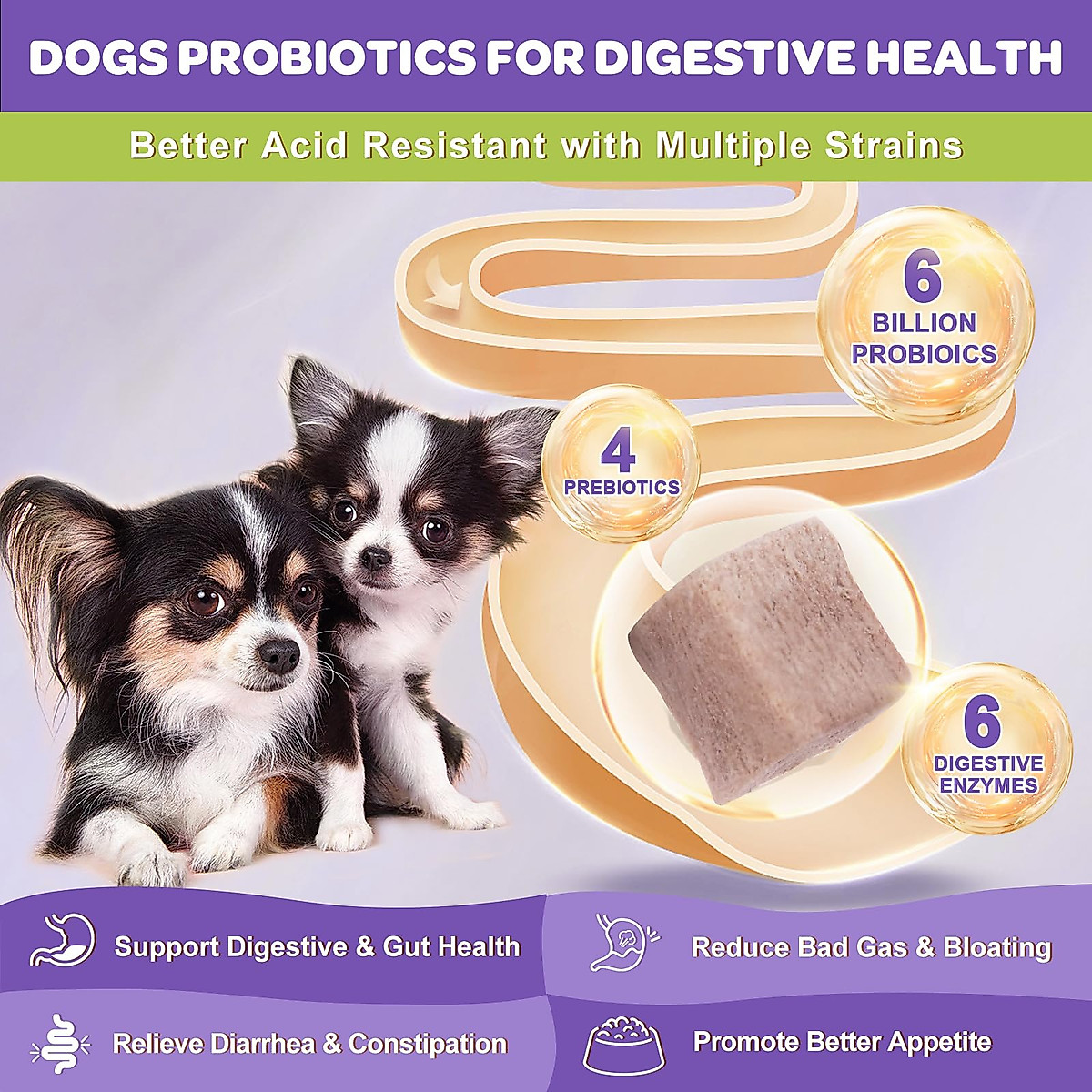 NATURE TARGET Glucosamine and Probiotics for Dogs, Chicken-Flavored Joint Supplement for Dogs, Duck-Flavored Dog Probiotics
