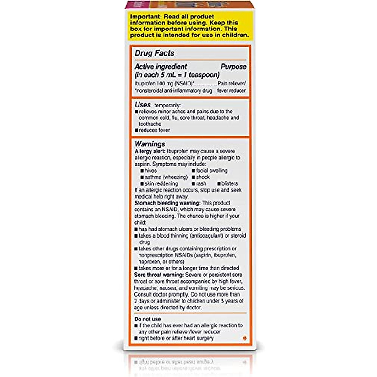 Motrin Child Berry Liq Size 4 Fluid Ounce, Pack of 6