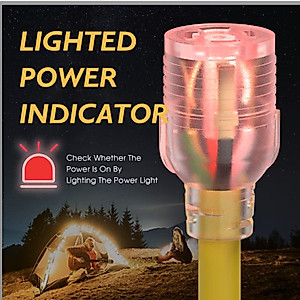 TOOLIOM Pre-Drilling 30A Generator Power Inlet Box 4 Prong NEMA L14-30P & L14-30P/L14-30R Generator Extension Cord 25FT