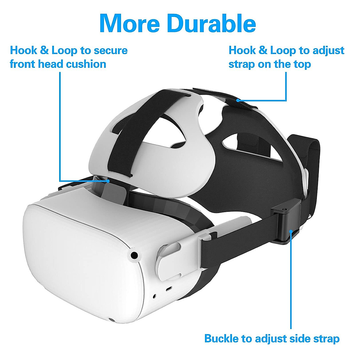 COSOOS LED Headlamp & Oculus Quest 2 Head Strap, Adjustable, Lightweight, Battery Powered, 1.6 Ounces