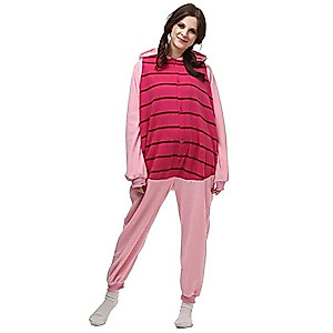 TSMY Christmas Masquerade Piglet Costume Halloween Unisex Adult Onesie Pig Pajama Pink Small
