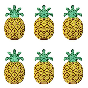 Swimline 90649 Giant 88" Inflatable Tropical Pineapple Swimming Pool Float, Lake Water Raft Lounger with Headrest for 1-2 People, Yellow (6 Pack)