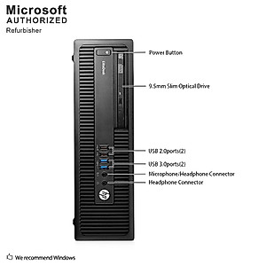 HP EliteDesk 705 G3 SFF Business Desktop PC, AMD Quad A10 PRO-8770 up to 3.8GHz, 16G DDR4, 2T, WiFi, BT 4.0, DVD, Windows 10 64 Bit Multi-Language Supports English/French/Spanish(Renewed)