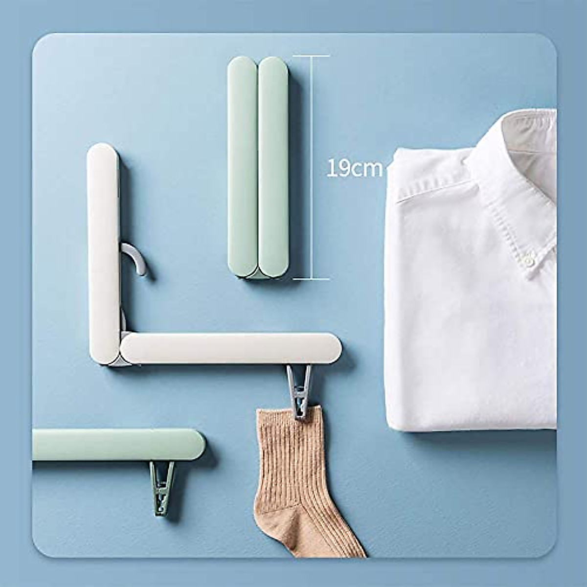 30GO 4 Pcs Travel Hangers Portable Folding Clothes Hangers, Outdoor Hangers, Travel Accessories Foldable Clothes Drying Rack for Travel,Folding Coat Hanger with Storage Pouch