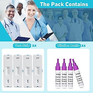 H Pylori Test Kit, Helicobacter Pylori Stool Test Kits at Home, 4 Tests H. Pylori Test H-Pylori Stool (Antigen) Self-Test for Home Use, Results in 10-15 Minutes with Highly Accurate