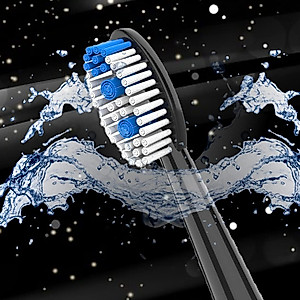 NetGen Replacement Sonic Toothbrush Heads | Soft and Comfortable Electronic Brush| Compatible with All NetGen Toothbrush Models | Black - Pack of 2