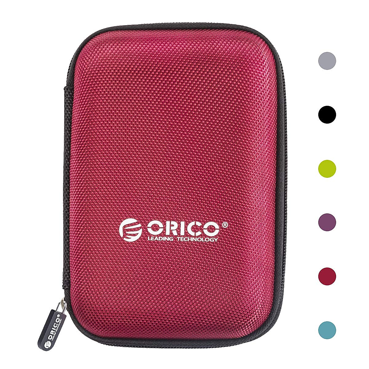 ORICO Hard Drive Case 2.5 inch External Drive Storage Carrying Bag Waterproof Shockproof with Inner Size 5.5x3.5x1.0inch for Organizing HDD and Electronic Accessories, Red(PHD-25)