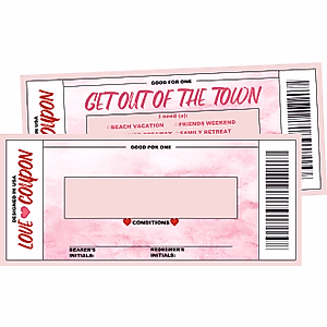 Love Voucher Cards for Him and Her - Romantic Gift for Birthdays, Anniversaries, Valentine's Day - 18 Unique Watercolor Themed Cards