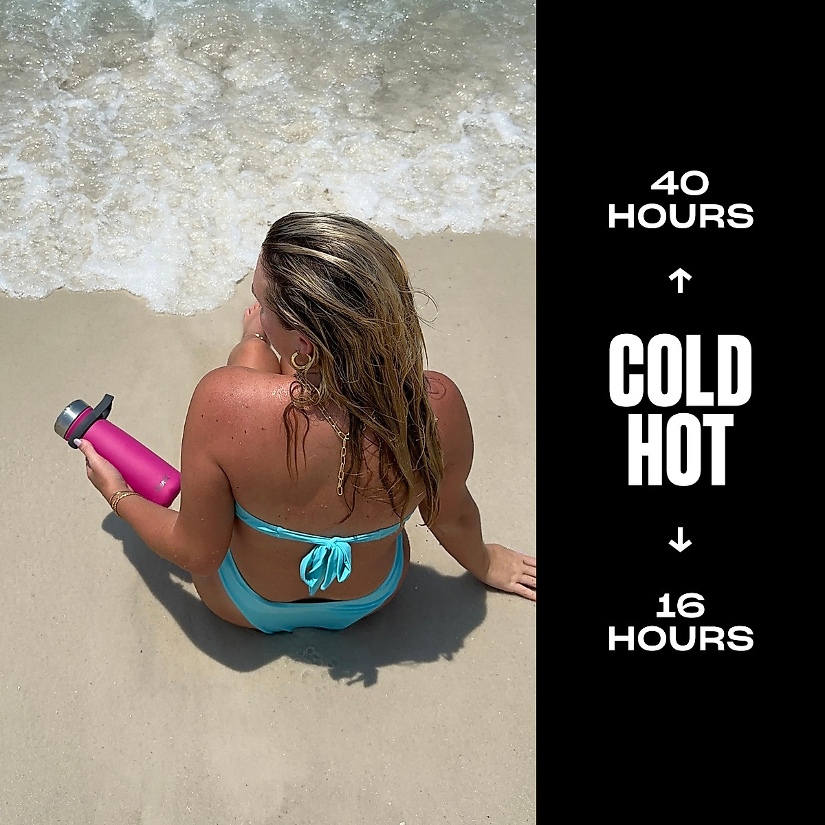 S'well Stainless Steel Traveler With Handle, 24oz, Azalea Pink, Triple Layered Vacuum Insulated Containers Keeps Drinks Cold for 40 Hours and Hot for 16, BPA Free, Easy Carrying On the Go