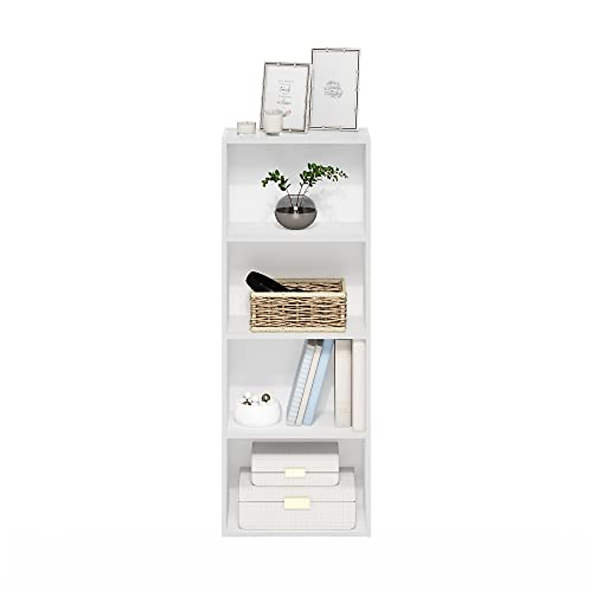 Furinno Luder Bookcase / Book / Storage, 4-Tier, White