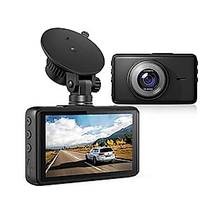 Dash Cam 1080P Full HD, 2 Mounting Options, On-Dashboard Camera Video Recorder Dashcam for Cars with 3" LCD Display, Night Vision, WDR, Motion Detection, Parking Mode, G-Sensor, 170° Wide Angle
