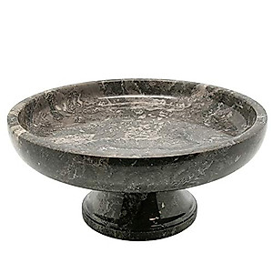 Creative Home Charcoal Marble 10" x 10" Fruit Bowl on Pedestal