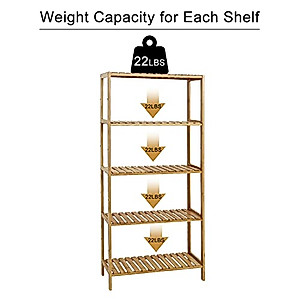 KINBOR BABY Kinborbaby Storage Shelf Bamboo Shelf - Bathroom Shelf, Bamboo Shelf, Bamboo Bookshelf, Bathroom Rack