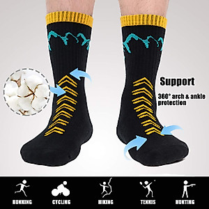 Time May Tell Men and Womens Hiking Socks Moisture Wicking Cushion Crew Socks for Terkking,Outdoor Sports,Performance 3 pack (black,blue,brown 9''-12