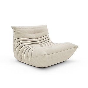 1inchome Fireside Chair, Soft Suede Lounge Chair Lazy Floor Sofa Accent Bean Bag Couch for Living Room Corner Chair Bedroom Salon Office