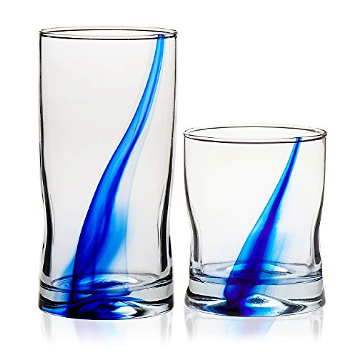 Libbey Blue Ribbon Impressions 16-Piece Tumbler and Rocks Glass Set