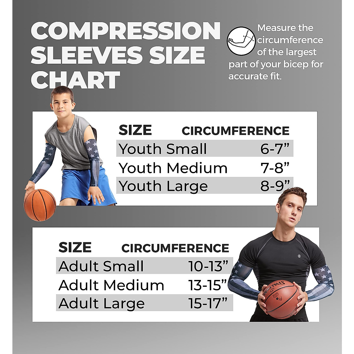 Tough Outdoors Sports Compression Arm Sleeves for Men & Women - Youth, Kids Basketball Shooting Sleeves - Football, Baseball