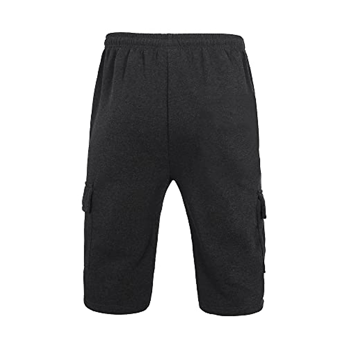 Eylhot Men's Cargo Sweat Shorts Elastic Waist Drawstring Below The Knee Wokout Jogger Shorts with Multi Pockets(Charcoal,4XL)