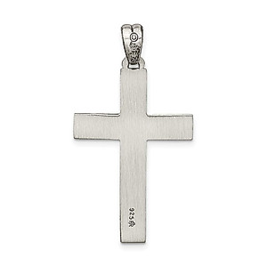 Sterling Silver Antiqued Polished and Brushed Latin Cross Pendant QQC8262