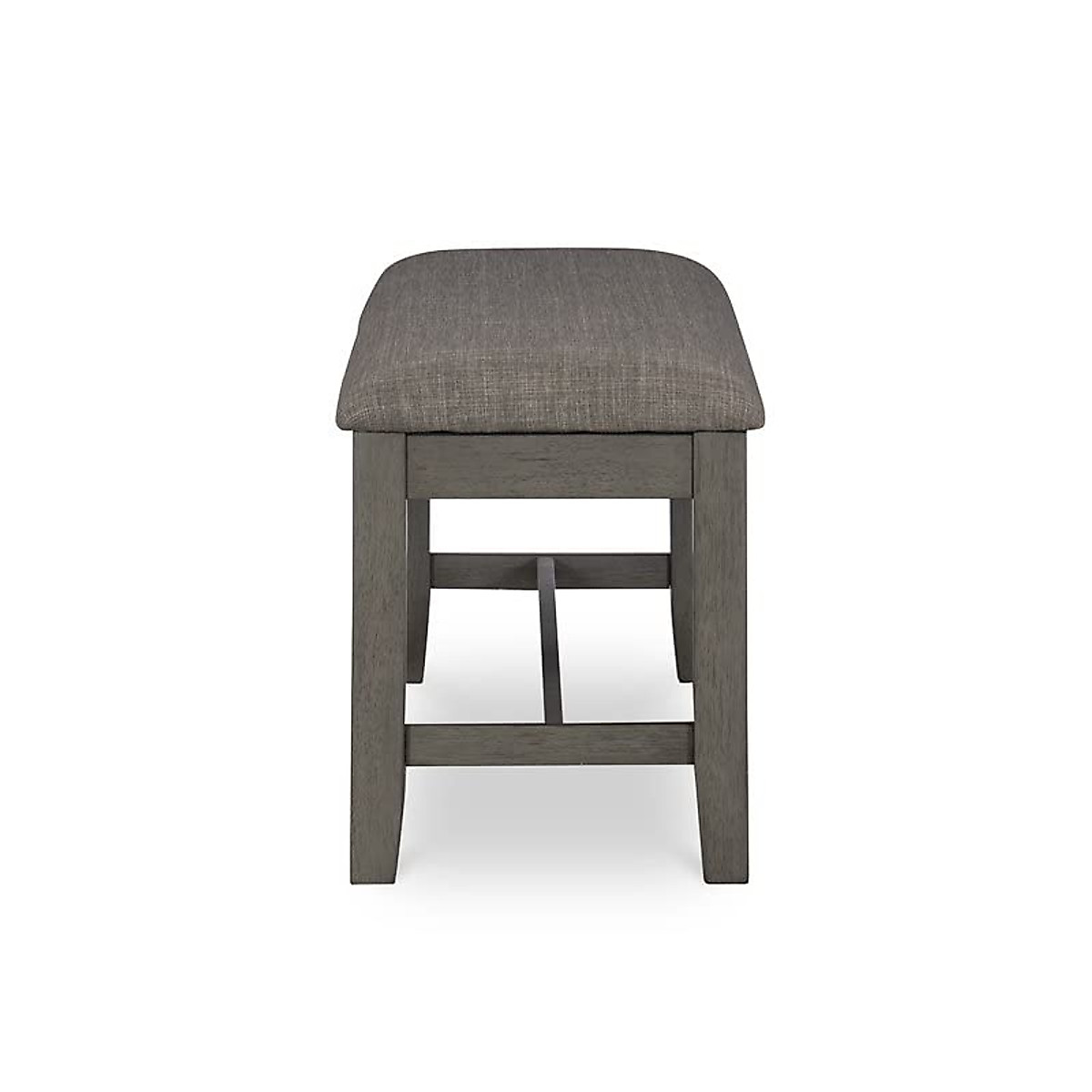 HFO Allston Park 19.5" Upholstered Fabric Farmhouse Rustic Solid Wood Dining Bench for Kitchen Dining Room in Gray