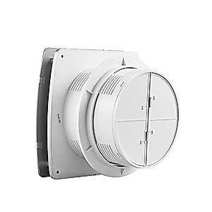 Hon&Guan Kitchen Exhaust Fan Wall Vent Fan, 141 CFM 6'' Bathroom Exhaust Fan Through Wall Exhaust Fan with Anti-Backflow Check Valve, For Ceiling and Wall Mount, Silver-With Fastening Ring.