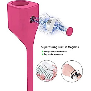 Loirtlluy 4 in 1 Anti-Lost Accessories for Airpods Pro, Airpods Pro Strap Magnetic Cord, Ear Hooks and Covers Compatible with Airpod Pro, Watch Band Holder, Pink