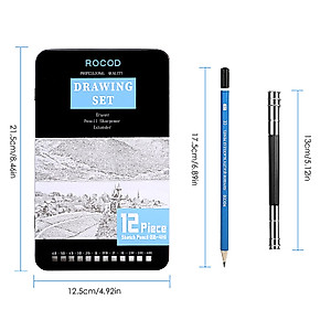 Profession sketch pencils 6B to 4H for kids and aldult drawing,Art graphite pencil for artists beginner sketching.