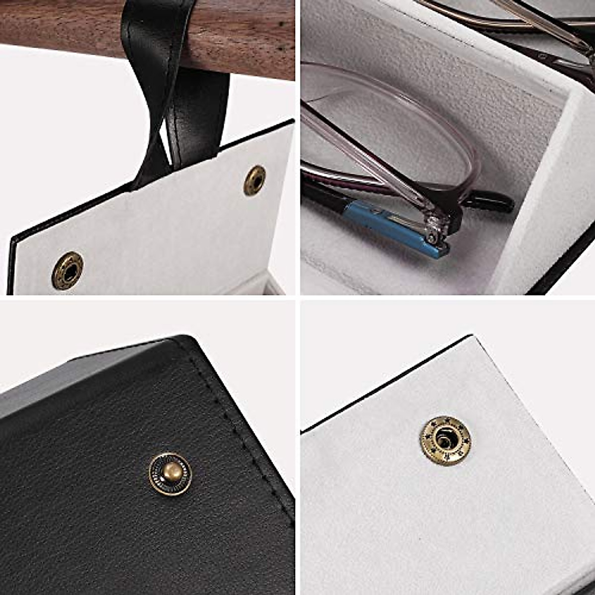 SMARTTOP 5-Slot Travel Sunglasses Organizer Collector - PU Eyeglasses Storage Case Box -Multiple Hanging Eyewear Holder Display